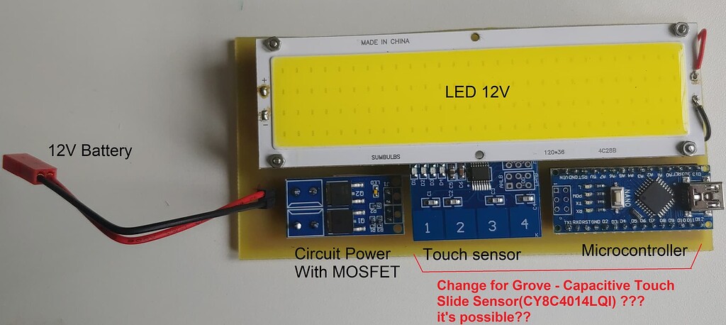 Grove - Capacitive Touch Slider Sensor (CY8C4014LQI) with LED 12V - Products & Technology ...